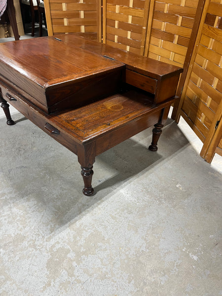 Antique Coffee Table with Flip Top Storage/Desk Top – Williamsburg ...