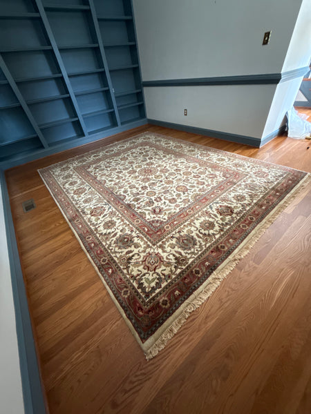 Large Cream/Tan and Rust Colored Handwoven Rug 8'x10.5' – Williamsburg ...