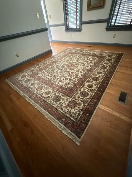 Large Cream/Tan and Rust Colored Handwoven Rug 8'x10.5' – Williamsburg ...