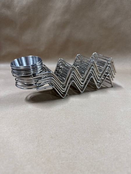 Set Of 6 Stainless Steel Taco Holders And Dipping Cups – Williamsburg ...