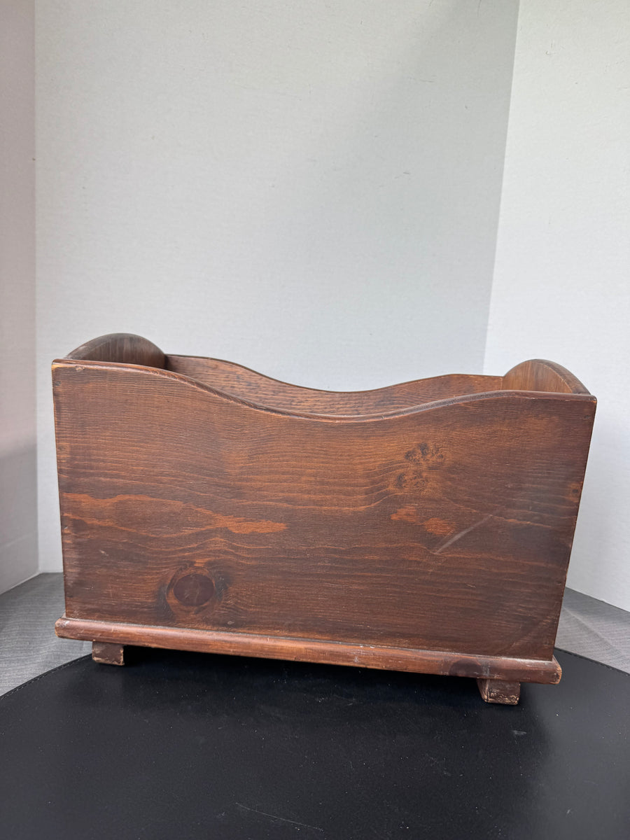 Cradle Style Primitive Vintage Wooden Mallard Duck Divided Magazine Ra ...