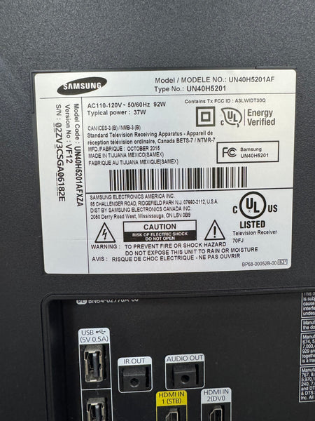 Samsung 40” Full HD Smart LED TV with Remote & Manual – Williamsburg ...