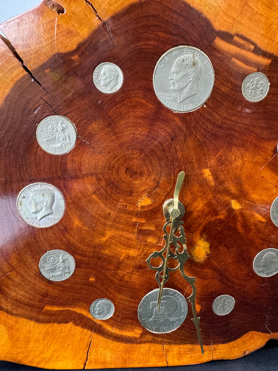 (B) Numismatic Clock in Georgia Red Cedar – Williamsburg Estate Services