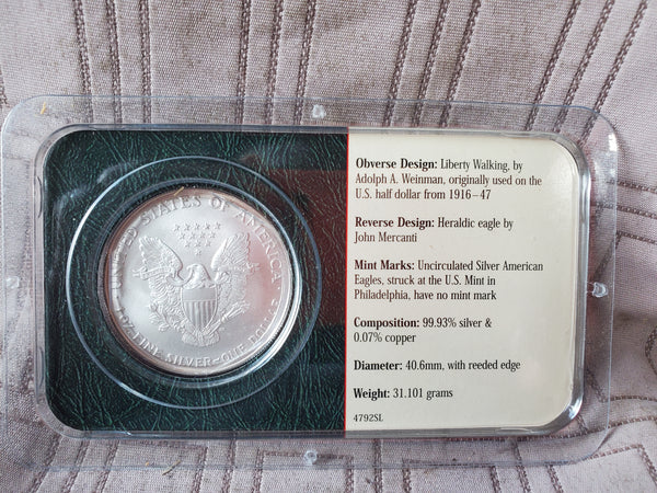 Silver Dollar American Eagle 2001 Coin - 1 oz Fine Silver ...