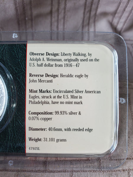 Silver Dollar American Eagle 2001 Coin - 1 oz Fine Silver ...