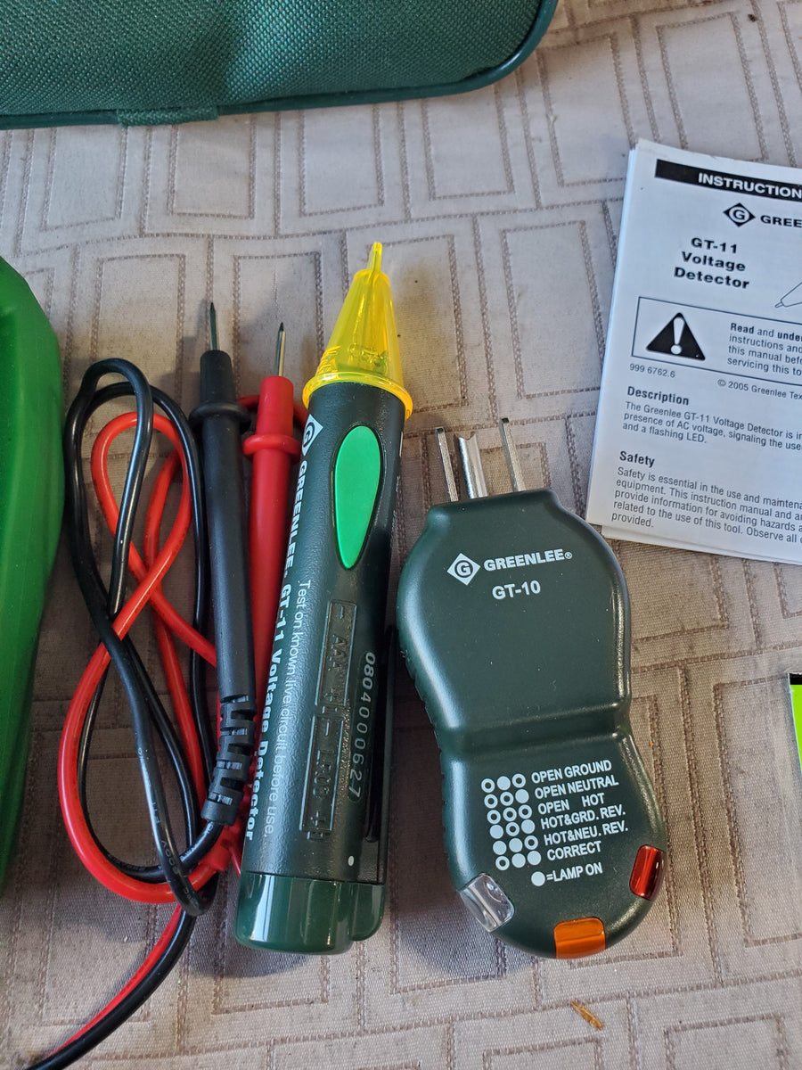 GreenLee Multimeter DM-20, GT-10, and GT-11 Testers with Case POWERS O ...